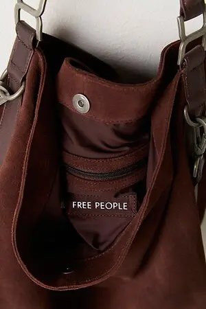 Free People Suzie Suede Slouchy Tote Bag - Espresso