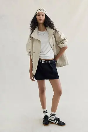 Free People Riverfront Vegan Mini Skirt - Black