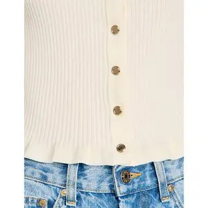 Sandro Rib-knit Cardigan With Ruffled Details