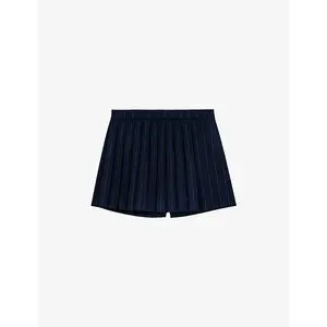 Maje Fine-stripe Tailored Wool-blend Shorts