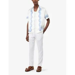 Frescobol Carioca Roberto Short-sleeve Silk Shirt - Navy