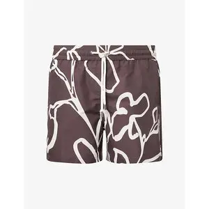 Frescobol Carioca Floral Print Swim Shorts - Cacao