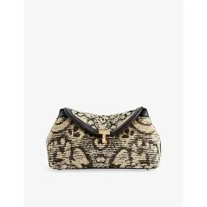 TOTEME Mini T-lock Woven Clutch Bag - Rye/black