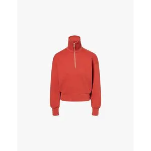 EMELLO Quarter-zip Funnel Neck Cotton Jumper