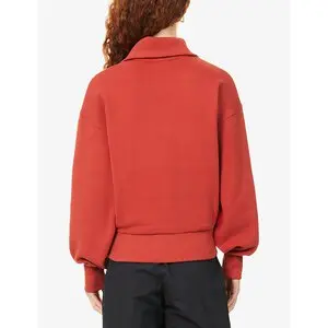 EMELLO Quarter-zip Funnel Neck Cotton Jumper