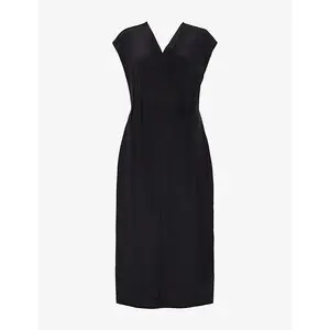 THE DROPPED COLLECTION Silk Midi Dress - Black