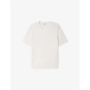 Sandro Crew Neck Cotton-silk Knitted T-shirt M Ecru