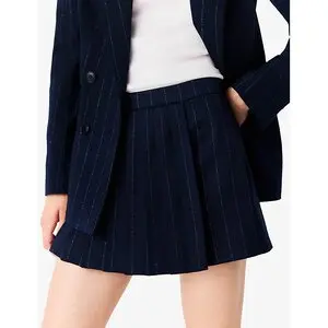 Maje Fine-stripe Tailored Wool-blend Shorts