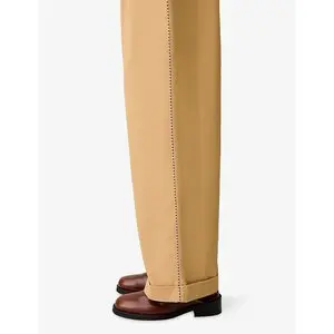 Claudie Pierlot Straight-leg Pleated Cotton Trousers