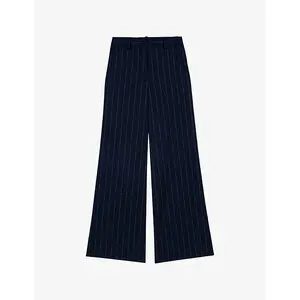 Maje Palazzo Suit Trousers - Navy