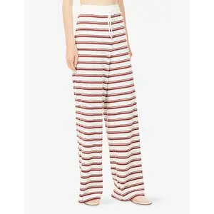 4TH & RECKLESS Azure Striped Cotton Trousers