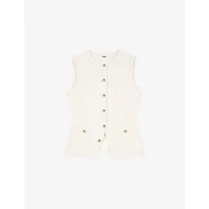 Maje Sleeveless Tweed Waistcoat