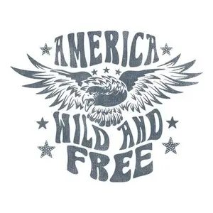 LOST GODS America Wild And Free Bald Eagle Graphic T-shirt