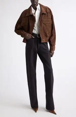 Saint Laurent Suede Bomber Jacket - Ebene