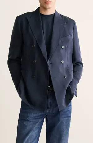 Mango Slim Fit Double Breasted Suit Jacket