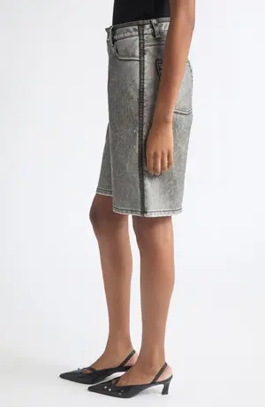 DIESEL® Faux Leather Bermuda Shorts