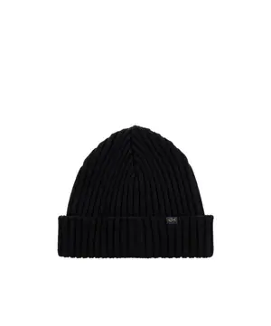 PAUL  SHARK Ribbed-knit Beanie Hat - Black