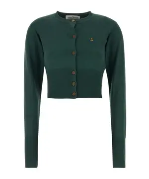 VIVIENNE WESTWOOD Crew-neck Knit Cardigan - Green