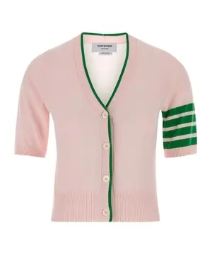 Thom Browne Four-bar Short-sleeve Cardigan