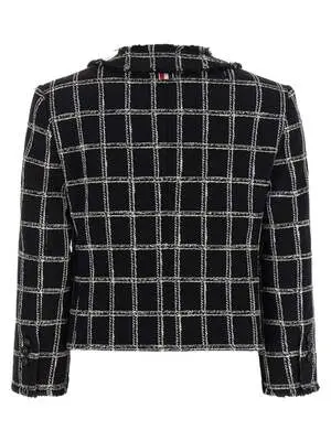 Thom Browne Checked Tweed Cropped Blazer