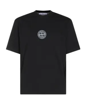 Stone Island Logo-print Crew-neck T-shirt - Black