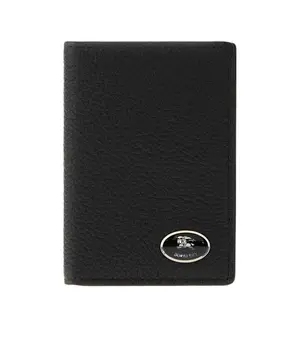Burberry Embossed-check Folding Card Case - Black