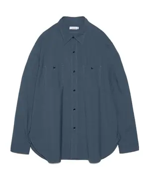 Nanamica Wool Blend Poplin Shirt - Blue