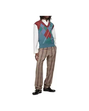 VIVIENNE WESTWOOD Argyle Knitted Vest - Blue