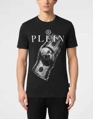 Philipp Plein Jersey T-shirt Skull Strass - Black