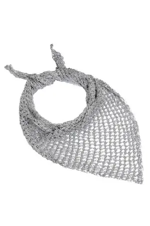 HAIR DRAMA CO Mettalic Scarf - Silver