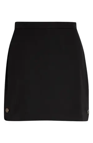 Versace Wool Grain De Poudre Skirt With Medusa Hardware