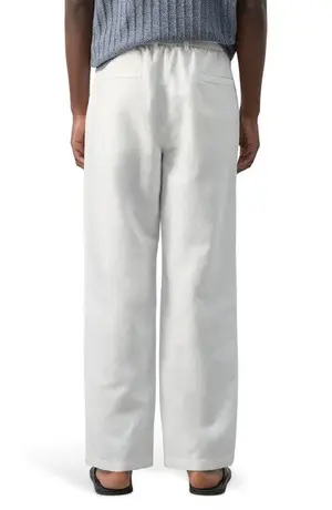 Mango Linen-blend Drawstring Waist Trousers - White