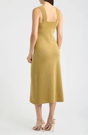 Kobi Halperin Talia Metallic Knit Midi Dress