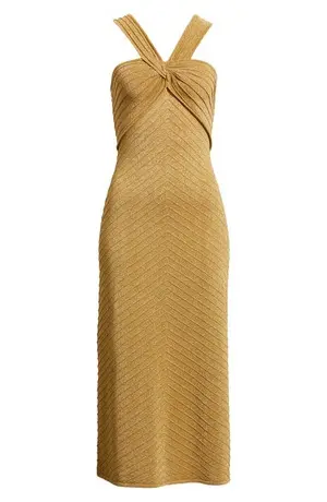 Kobi Halperin Talia Metallic Knit Midi Dress