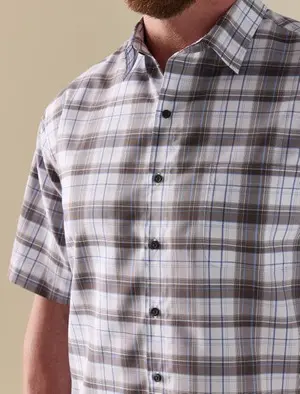 SYNRGY BY DXL Big & Tall Multi Plaid Microfiber Sport Shirt