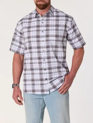 SYNRGY BY DXL Big & Tall Multi Plaid Microfiber Sport Shirt