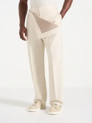 Manière De Voir Henri Foldover Detail Tailored Trousers - Cream