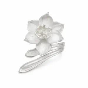 ORMIRO First Bloom Daffodil Sterling Ring - Silver