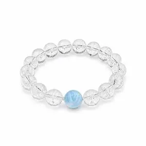 ORMIRO Mermaid's Tear Larimar & Clear Quartz Bracelet