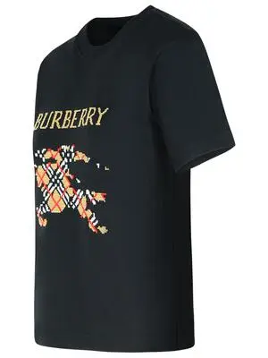 Burberry Frankie Cotton T-shirt With Ekd Embroidery - Black