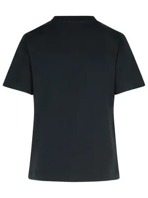 Burberry Frankie Cotton T-shirt With Ekd Embroidery - Black