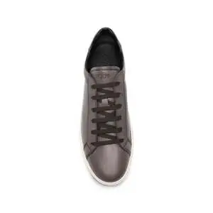 TOD'S Grey Leather Low-top Sneakers With Rubber Sole - Gray