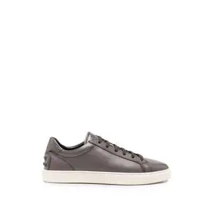 TOD'S TOD'S Grey Leather Low-Top Sneakers With Rubber Sole Gray