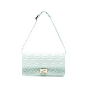 Fendi Leather Ff-motif Shoulder Bag - Green