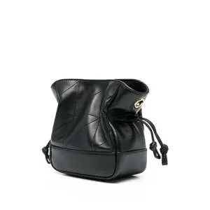 Saint Laurent Quilted Leather Drawstring Bucket Bag - Black