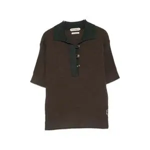 JW Anderson Military Waffle Knit Polo Shirt - Green