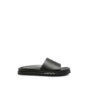 JW Anderson Leather Slides - Black