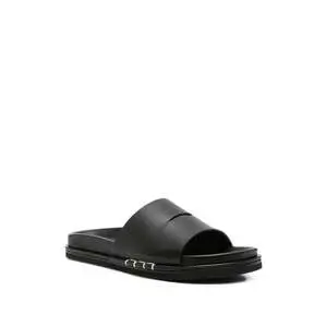 JW Anderson Leather Slides - Black