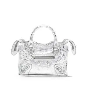 Balenciaga Metallic Lambskin Tote Bag - Silver