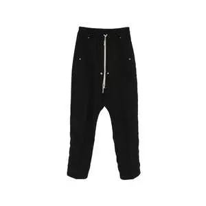 Rick Owens Drop Crotch Wool Trousers - Black